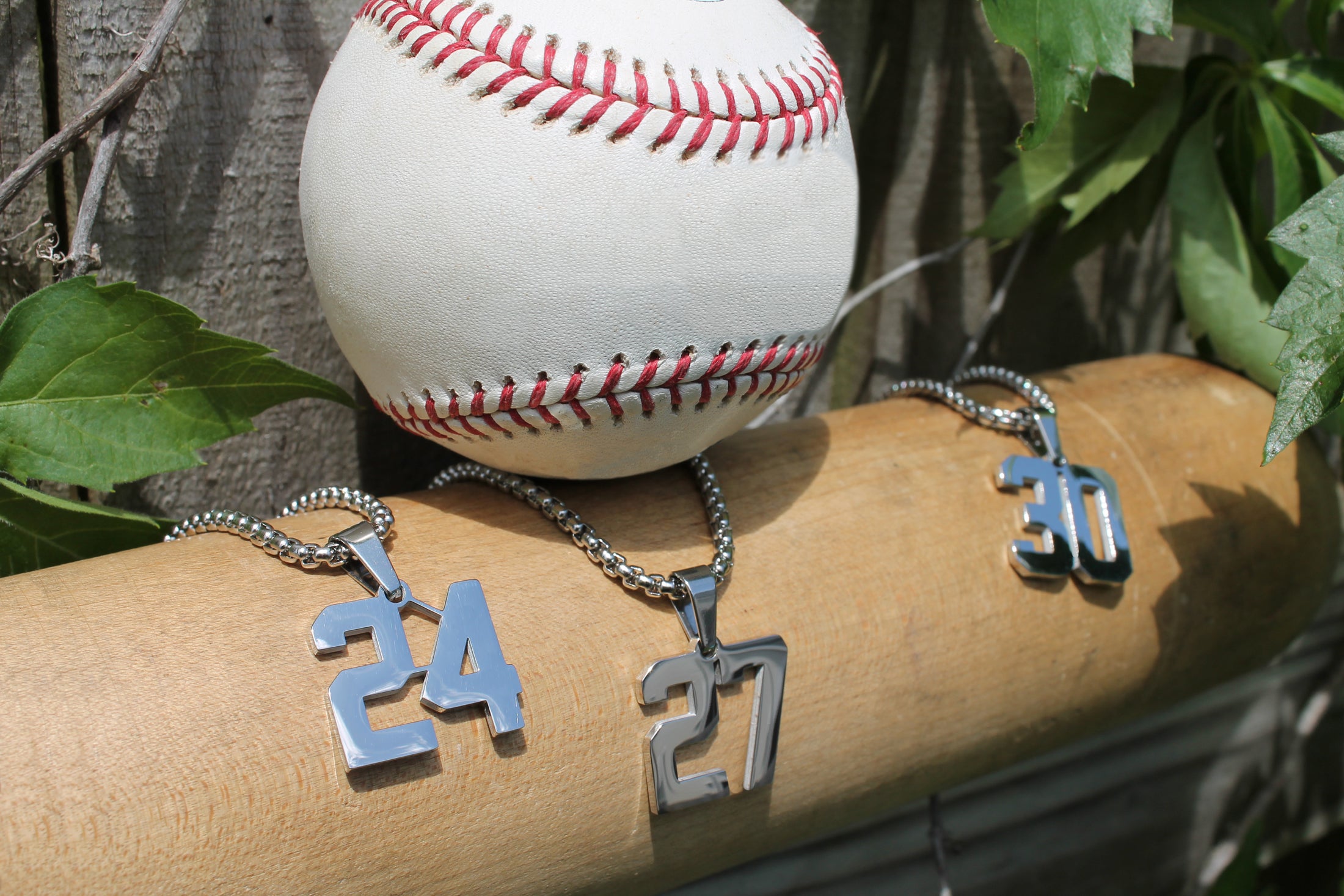 Number Pendant 1-50 SILVER with Chain – Prospect Dugout